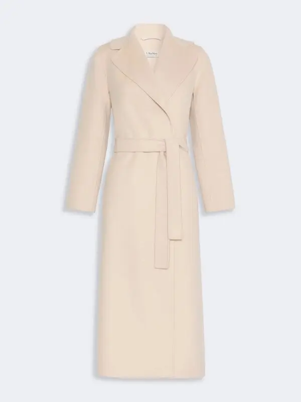 Max Mara S Virgin Wool Double-drap Jacket With Belt Closure - Bianco