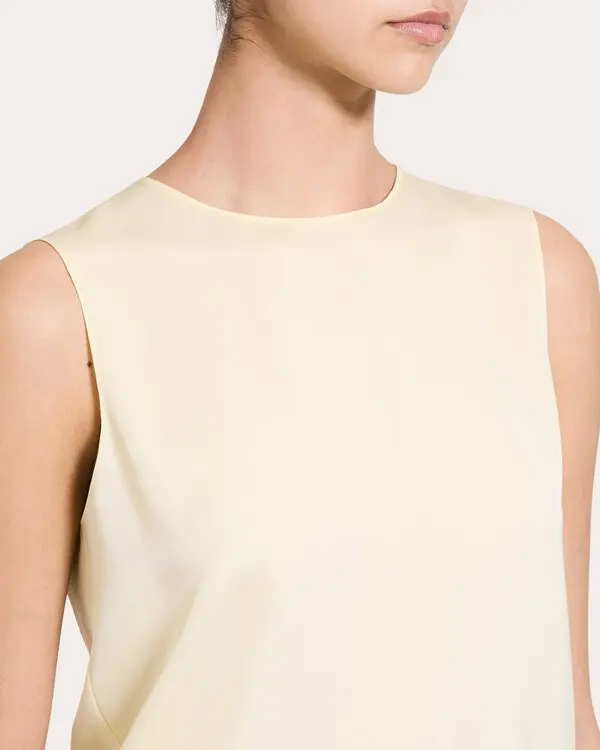 Theory Silk Georgette Straight Shell Top - Yellow