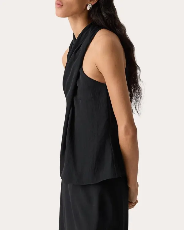 Theory Twill Twisted Halter Top