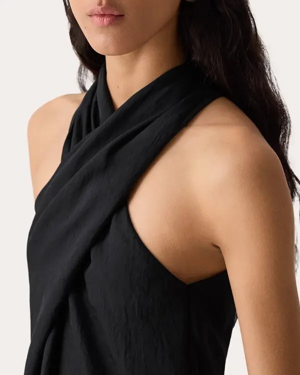 Theory Twill Twisted Halter Top