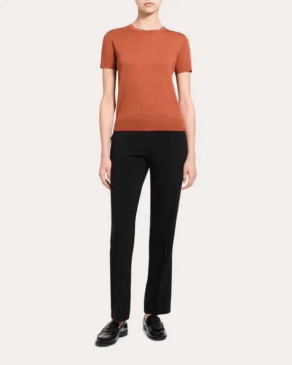 Theory Regal Wool Basic Crewneck Top