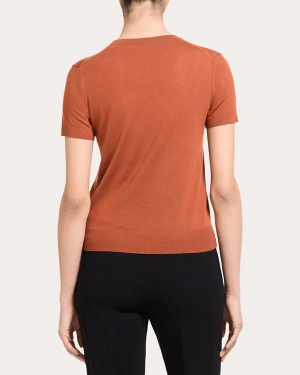 Theory Regal Wool Basic Crewneck Top