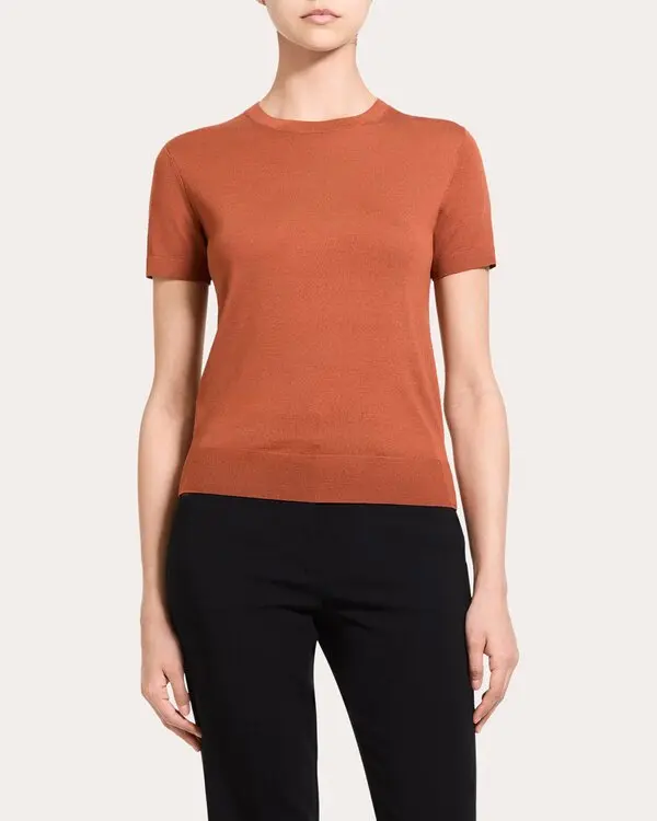 Theory Regal Wool Basic Crewneck Top