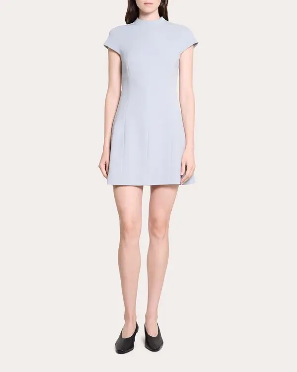 Theory Seamed Crepe A-line Mini Dress