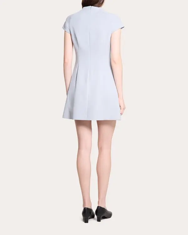 Theory Seamed Crepe A-line Mini Dress