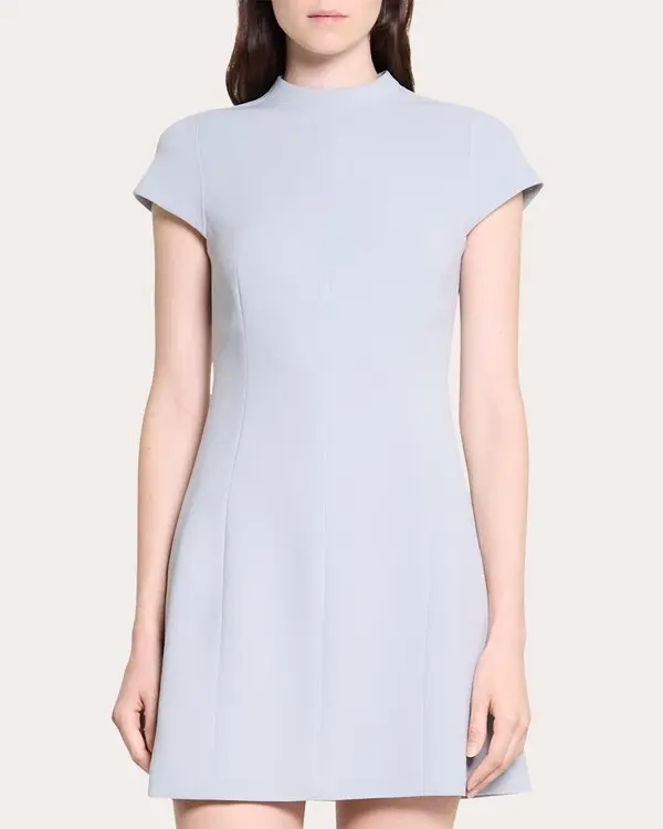 Theory Seamed Crepe A-line Mini Dress
