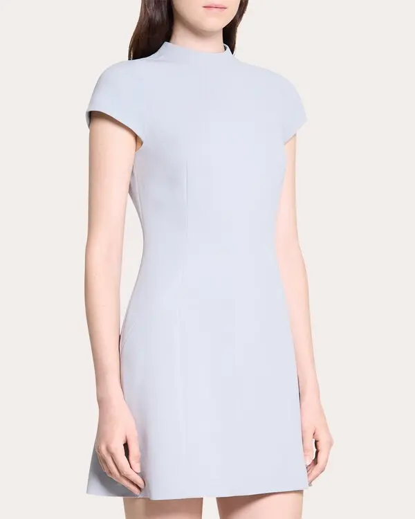 Theory Seamed Crepe A-line Mini Dress