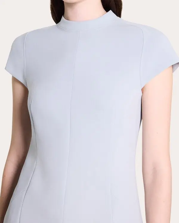 Theory Seamed Crepe A-line Mini Dress