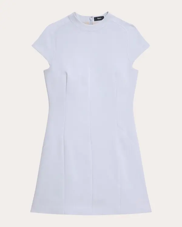 Theory Seamed Crepe A-line Mini Dress