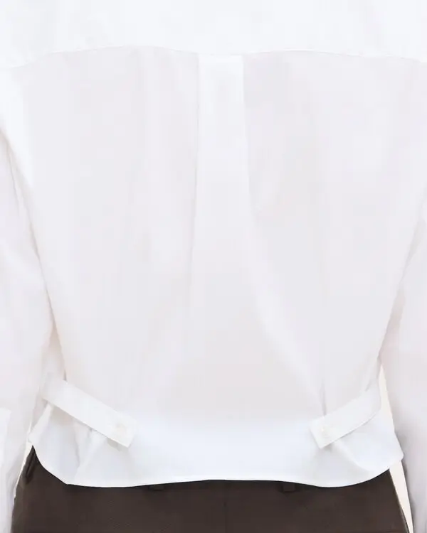 Theory Good Poplin Cropped Tab Shirt