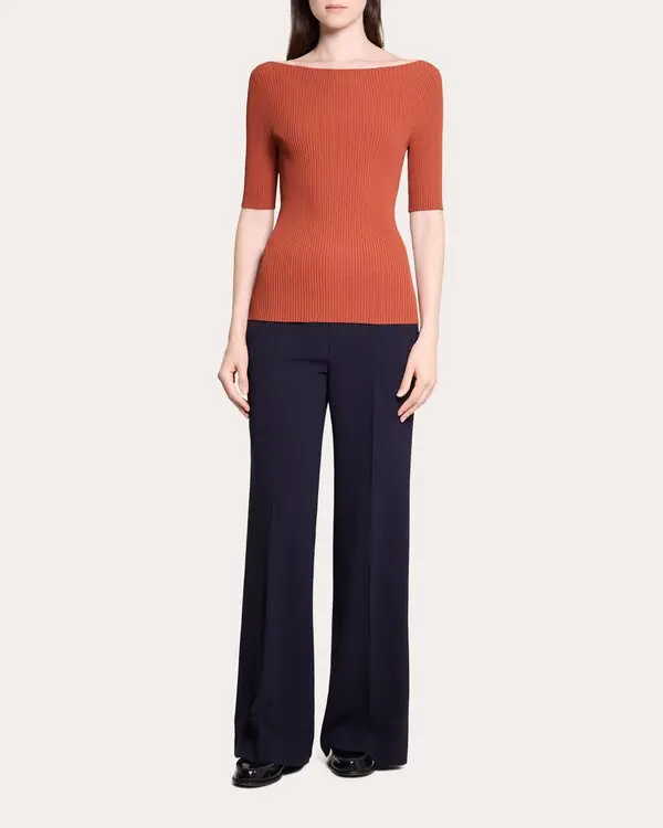 Theory Rib Knit Boatneck Top