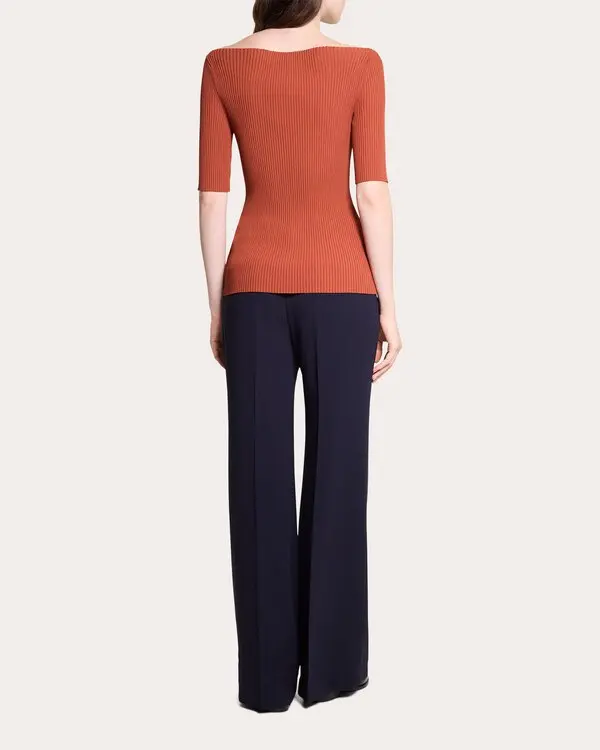 Theory Rib Knit Boatneck Top