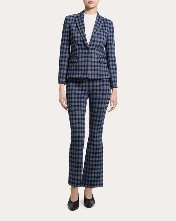 Theory Plaid Slim Single-breasted Blazer