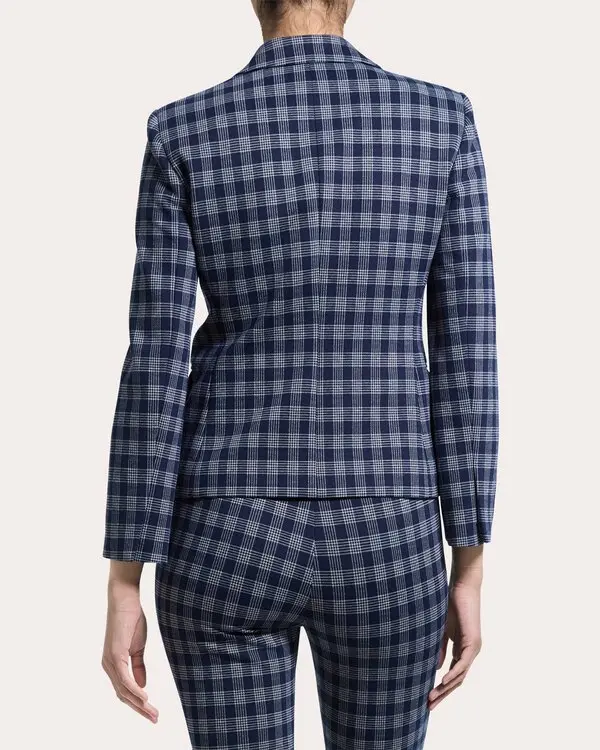 Theory Plaid Slim Single-breasted Blazer