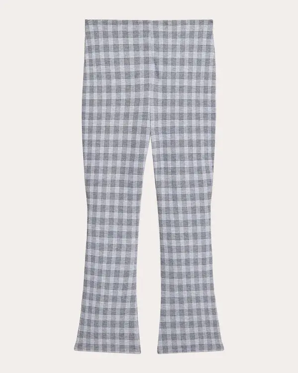 Theory Plaid High-rise Cropped Kick Pants - Grey