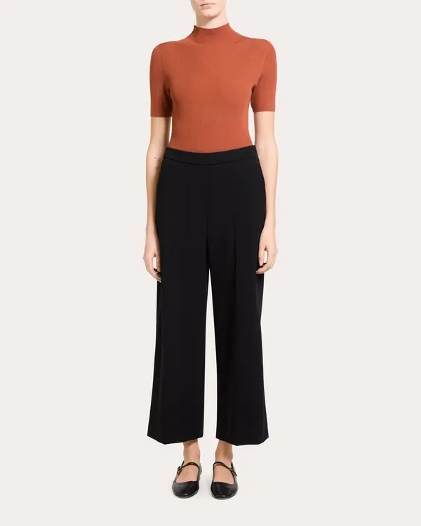 Theory Classic Crepe Cropped Pull-on Pants