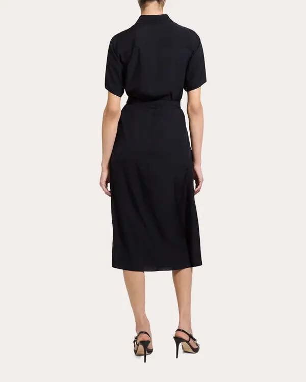Theory Twill Belted A-line Shirt Dress