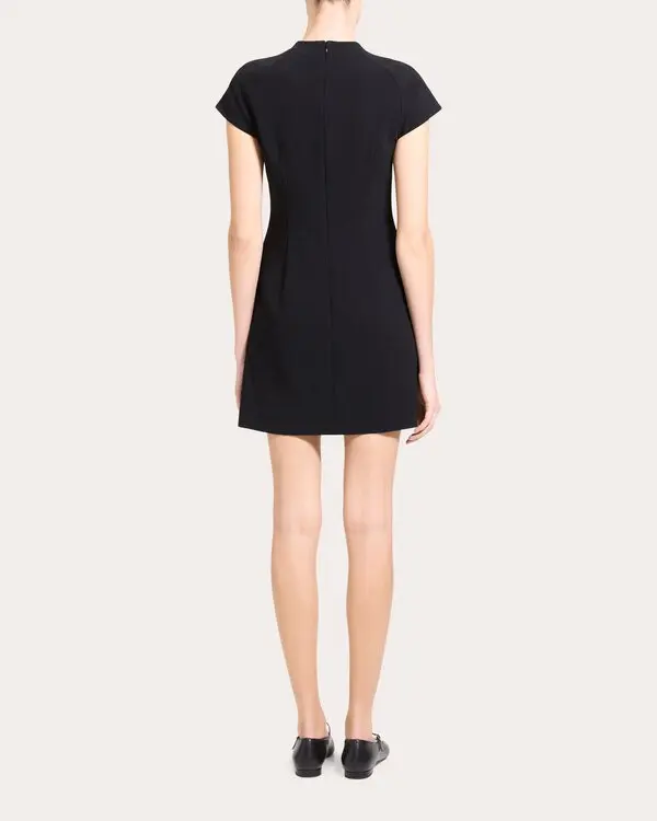 Theory Seamed Crepe A-line Mini Dress