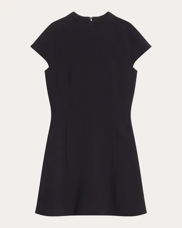 Theory Seamed Crepe A-line Mini Dress