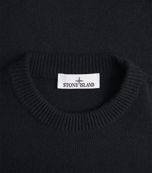 Stone Island Virgin Wool-blend Compass Sweater - Black