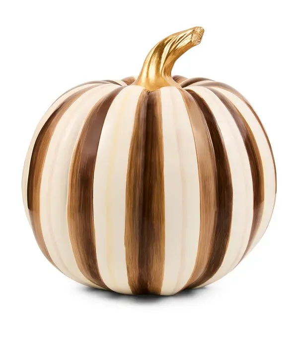 MACKENZIE-CHILDS Medium Chocolate Stripe Pumpkin