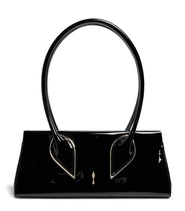 CHRISTIAN LOUBOUTIN Venus Baguette Soft Patent Shoulder Bag - Black