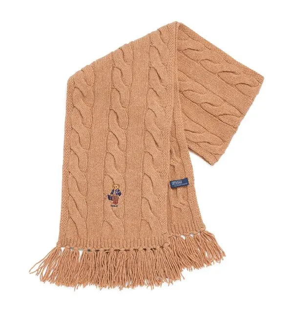 Polo Ralph Lauren Wool-blend Cable-knit Bear Scarf