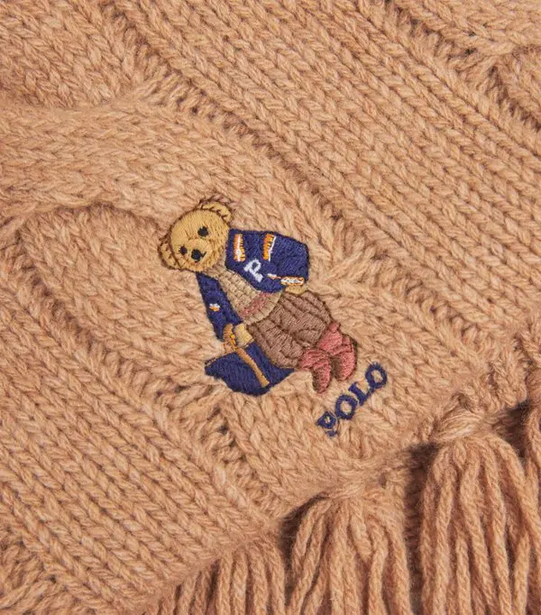 Polo Ralph Lauren Wool-blend Cable-knit Bear Scarf
