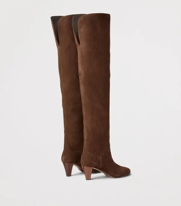 Ralph Lauren Suede Harlee Knee-high Heeled Boots 55