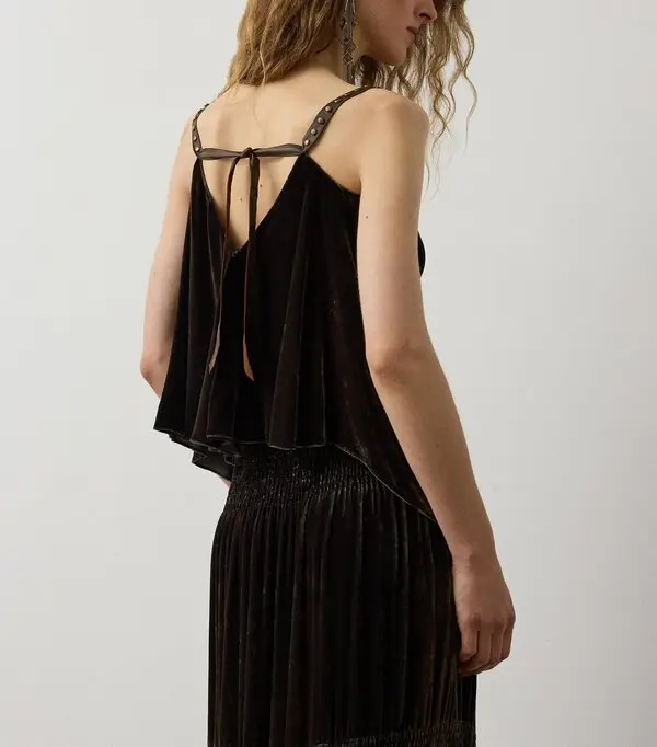 Ralph Lauren Velvet Asymmetrical Idina Top