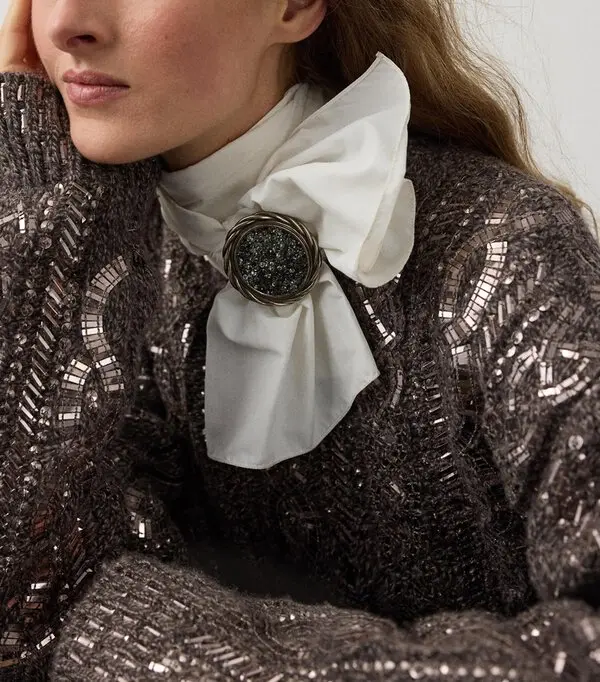 Ralph Lauren Poplin Tie-neck Dara Blouse