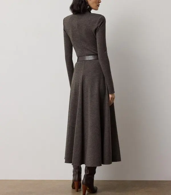 Ralph Lauren Wool Emmerson Midi Dress