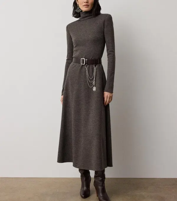 Ralph Lauren Wool Emmerson Midi Dress