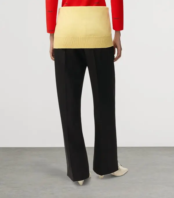 Loewe Wool-blend Knit-detail Trousers