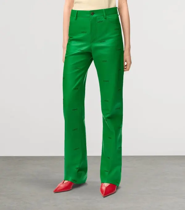 Loewe Lambskin All-over Logo Trousers