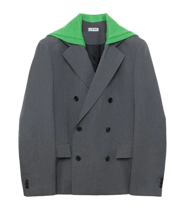 Loewe Wool Layered-sweater Effect Blazer