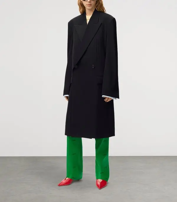 Loewe Wool-blend Layered-cuff Coat