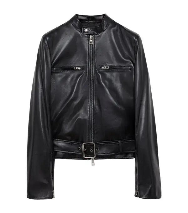 Loewe Lambskin Biker Jacket - Black