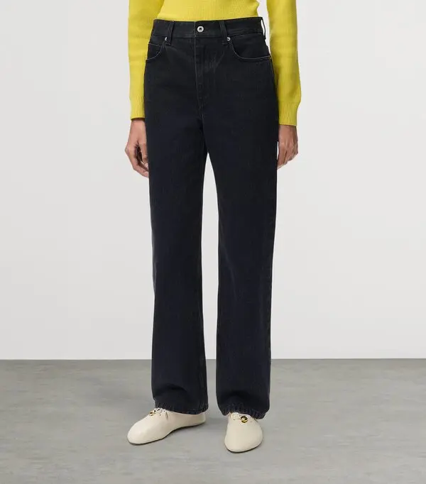 Loewe Embroidered-anagram Straight Jeans