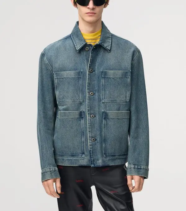 Loewe Leather-patch Denim Jacket