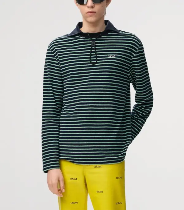 Loewe Stripe Toggle Polo Shirt