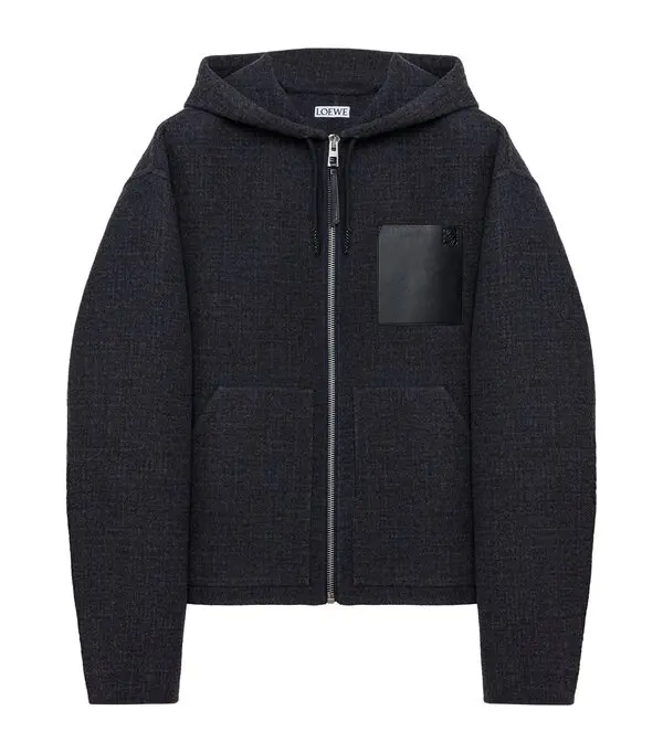 Loewe Wool-silk Tweed Hooded Jacket