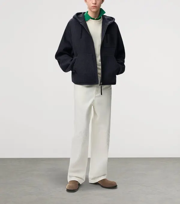 Loewe Wool-silk Tweed Hooded Jacket