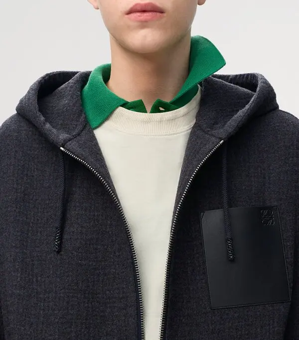 Loewe Wool-silk Tweed Hooded Jacket