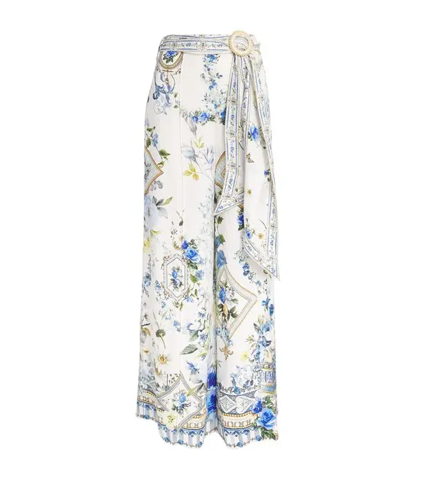 Camilla Scarf Belt Wide-leg Trousers