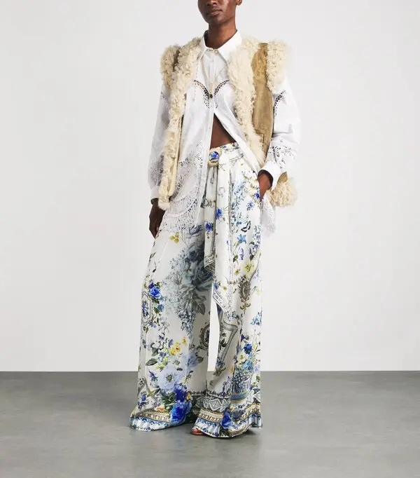 Camilla Scarf Belt Wide-leg Trousers