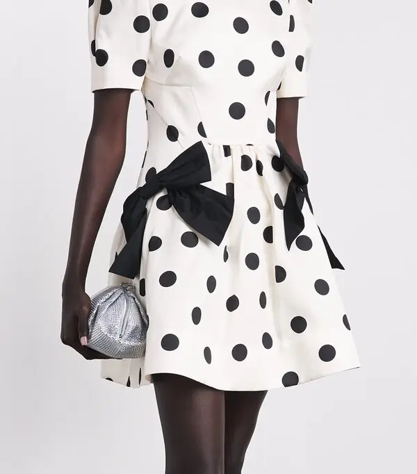 Rebecca Vallance Satin Polka Dot Bacio Mini Dress