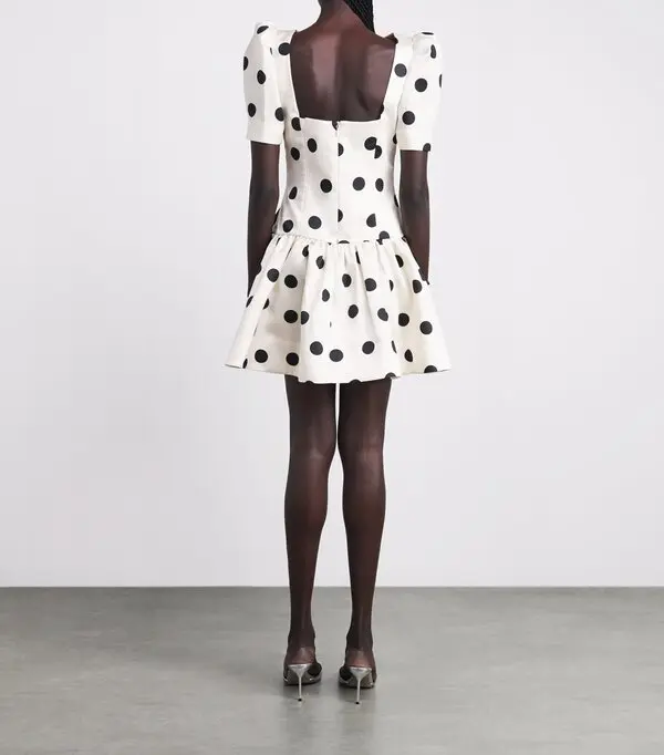 Rebecca Vallance Satin Polka Dot Bacio Mini Dress