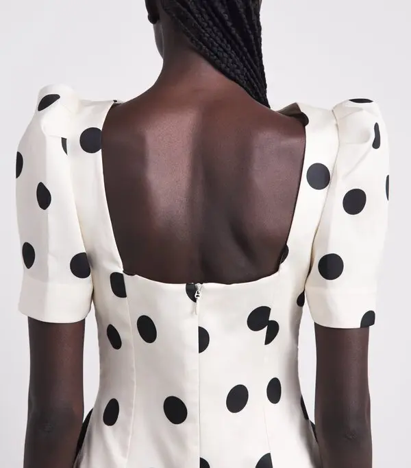 Rebecca Vallance Satin Polka Dot Bacio Mini Dress