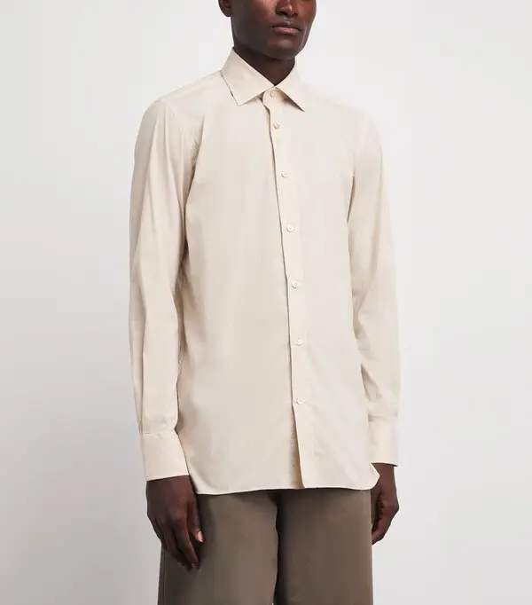100HANDS Cotton-silk-wool Stripe Shirt